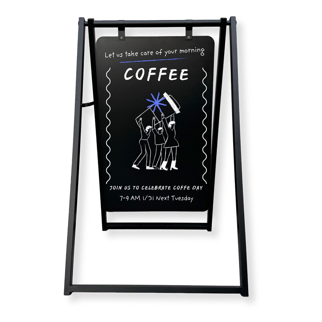 Magnetic Metal Chalkboard A-frame Sign: 24x38 Minimalist Sidewalk ...