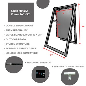 Customizable Metal A-frame Sign: Double-sided Magnetic Sidewalk Display ...