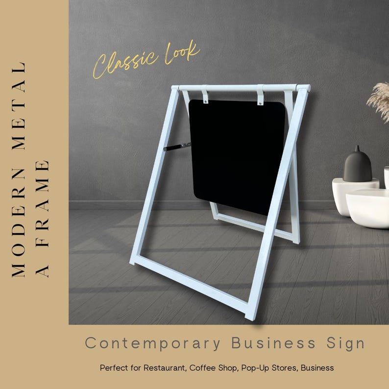 Magnetic Chalkboard Metal A Frame Sign, 24x30 Minimalist Sidewalk Sign ...