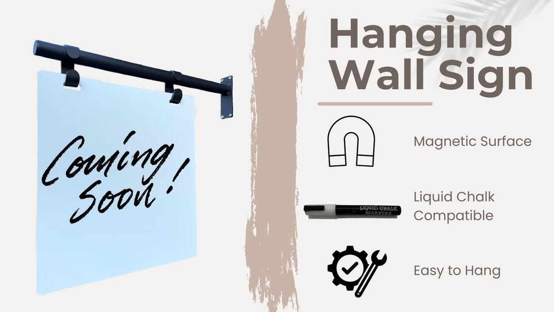 Metal Chalkboard Blade Sign: Wall Hanging Cafe Sign - Etsy