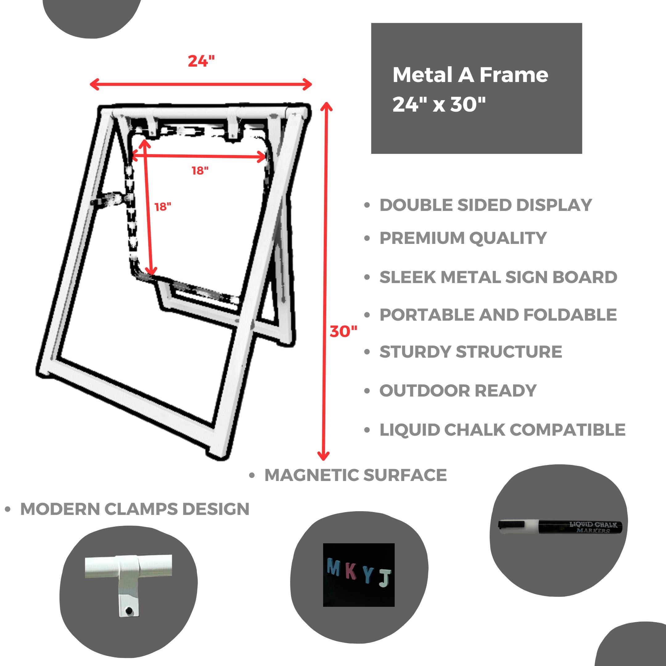 Custom Metal A-frame Sidewalk Sign: Double-sided Printed Logo, Cafe ...