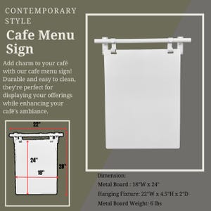 Hanging Chalkboard Menu Sign: Magnetic Metal Cafe Display - Etsy