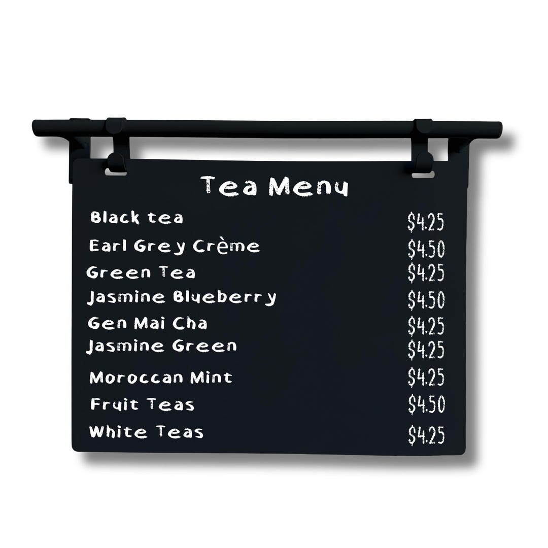 Magnetic Chalkboard Menu Sign: Cafe Bar Display With Metal Frame - Etsy