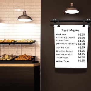 Hanging Chalkboard Menu Sign: Magnetic Metal Cafe Display - Etsy