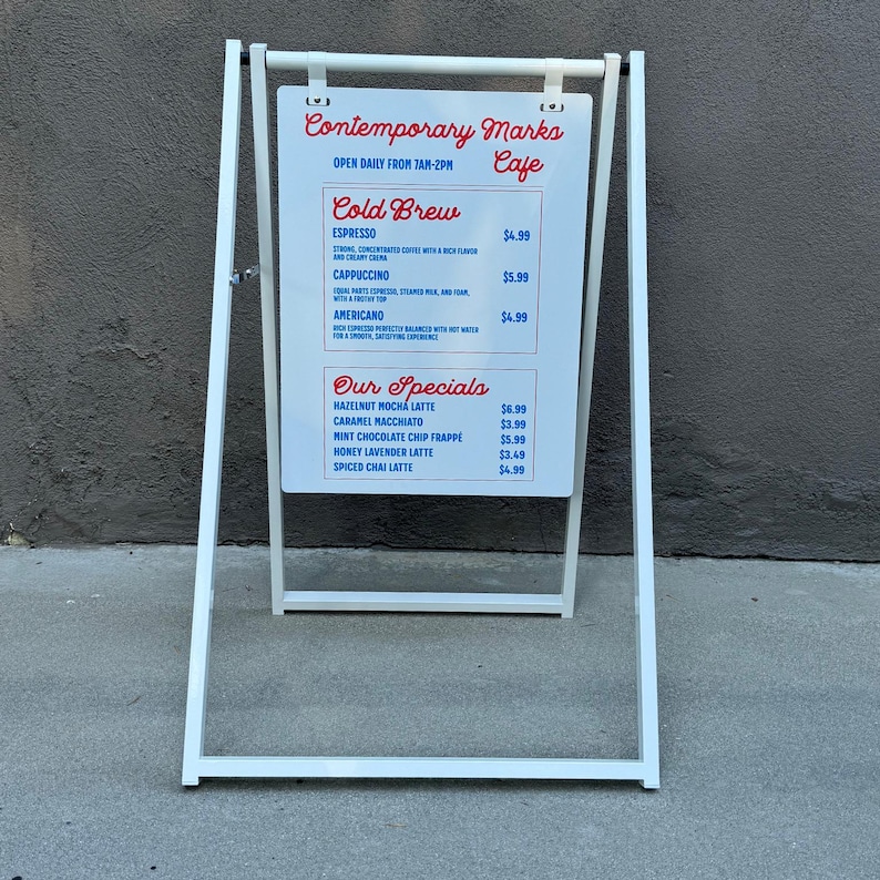 Customizable Metal A-frame Sign: Double-sided Magnetic Sidewalk Display ...