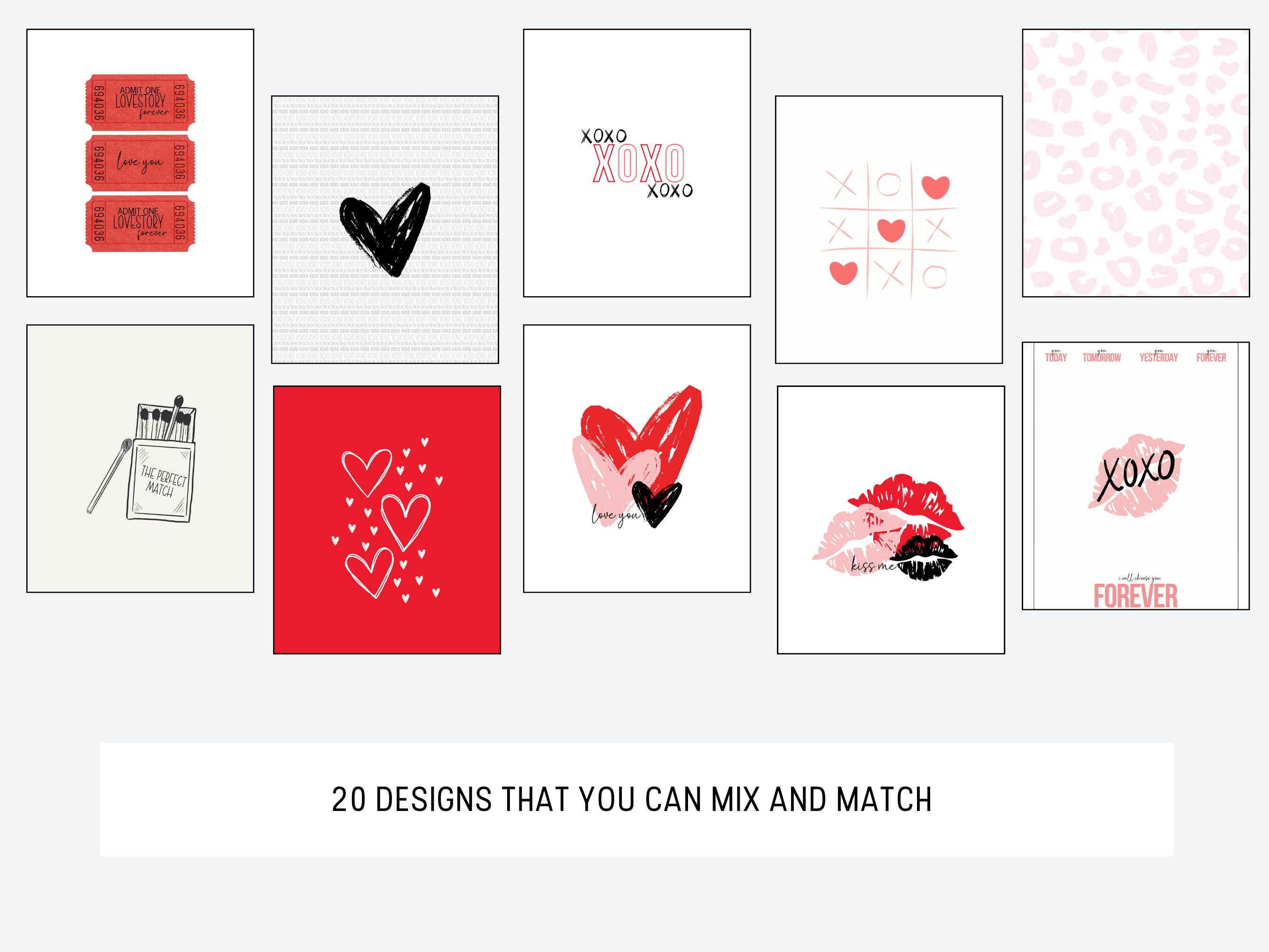 Valentines Day Art Mega Bundle, Printable Wall Art, Valentine Wall Art ...
