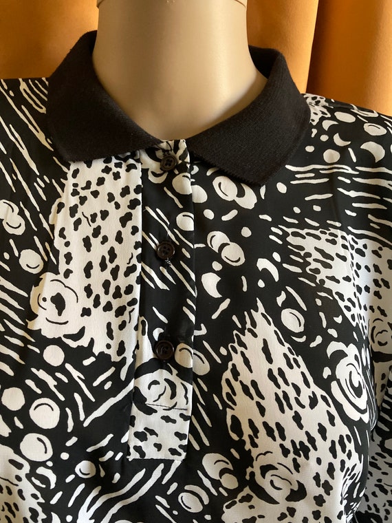 Rhoda Lee animal and floral print 1980s pullover blou… - Gem