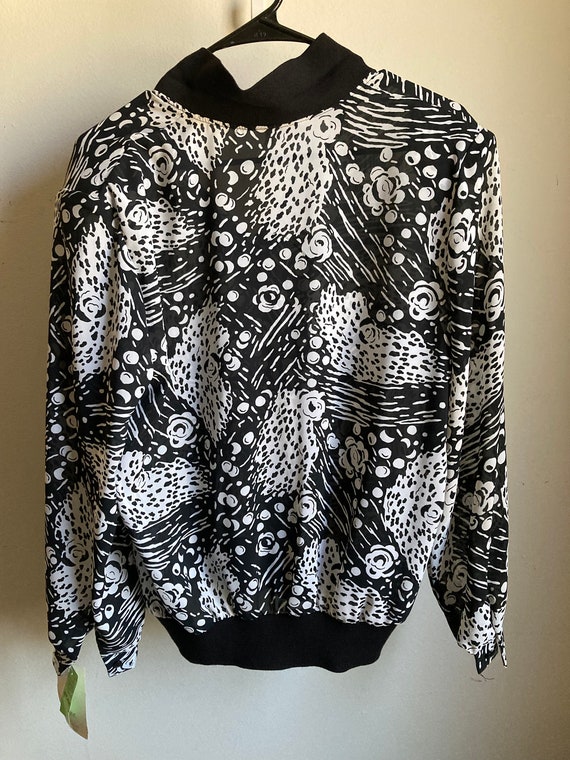 Rhoda Lee animal and floral print 1980s pullover blou… - Gem