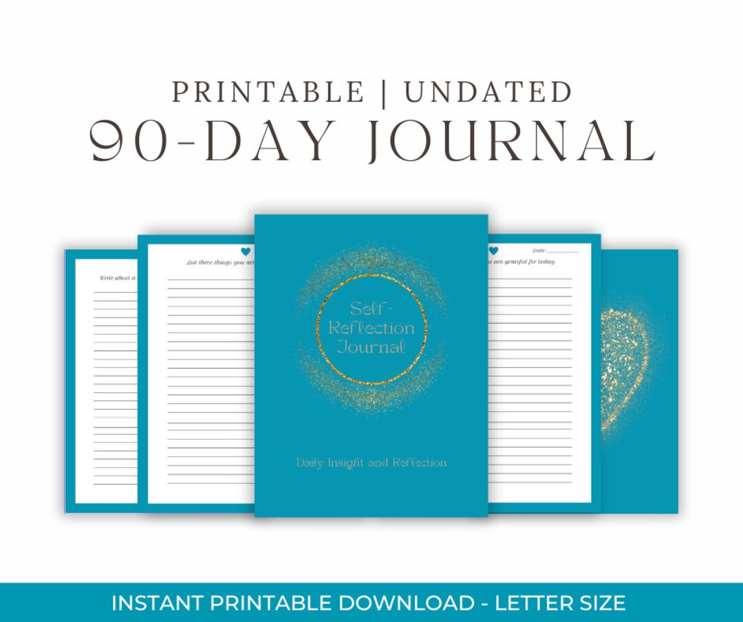 92 Page Printable Self Reflection Journal Etsy
