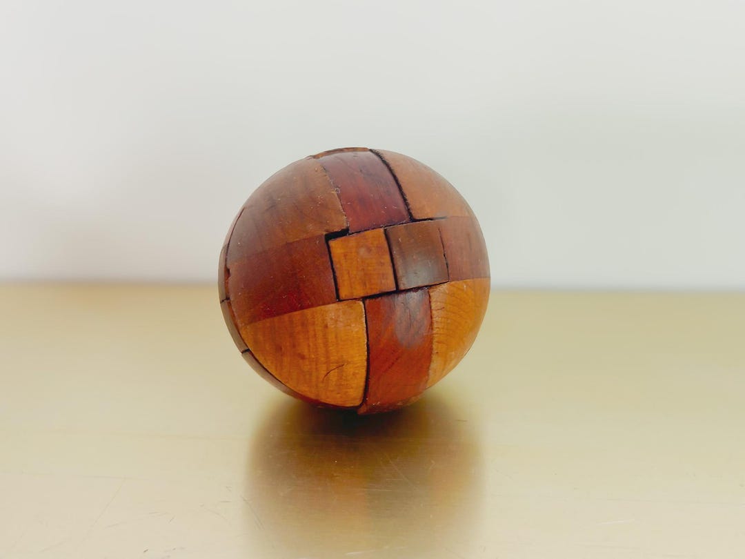 Restored Vintage Japanese Hand-carved Wood Puzzle Ball - Etsy