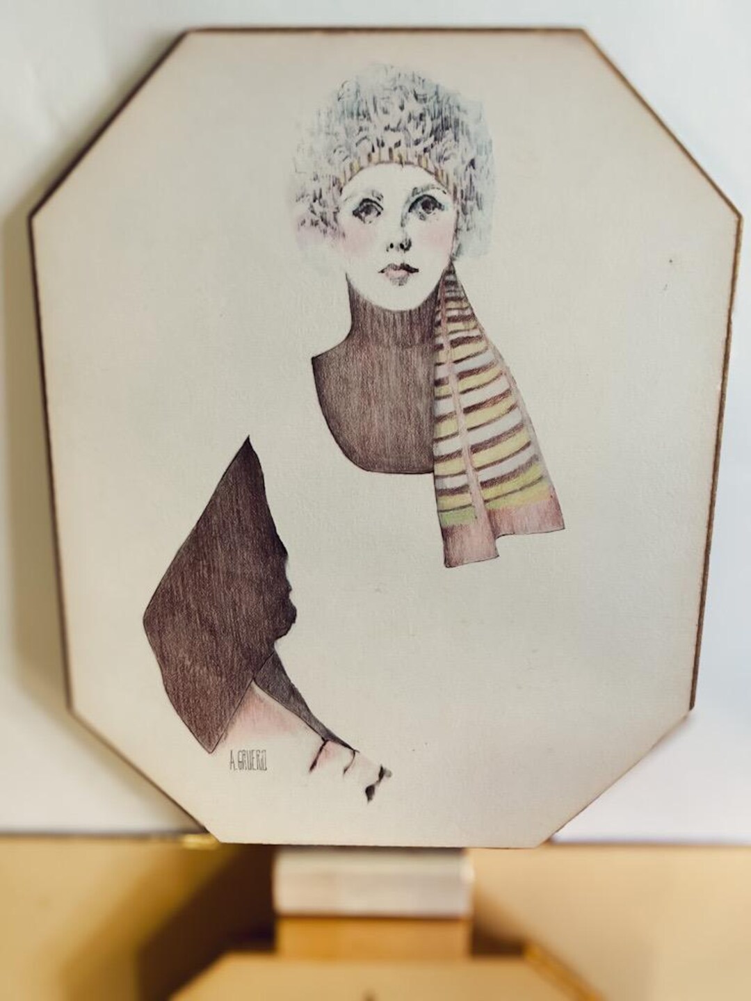 Restored Vintage 1970s A. Gruerio Retro Art Wood Prints - Etsy
