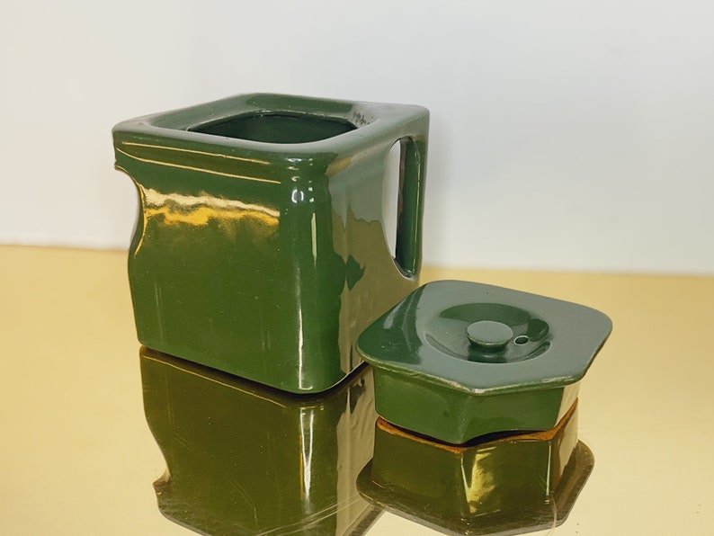 Rare Vintage 1920s CUBE™ Teapot Dark Forest Green - Etsy