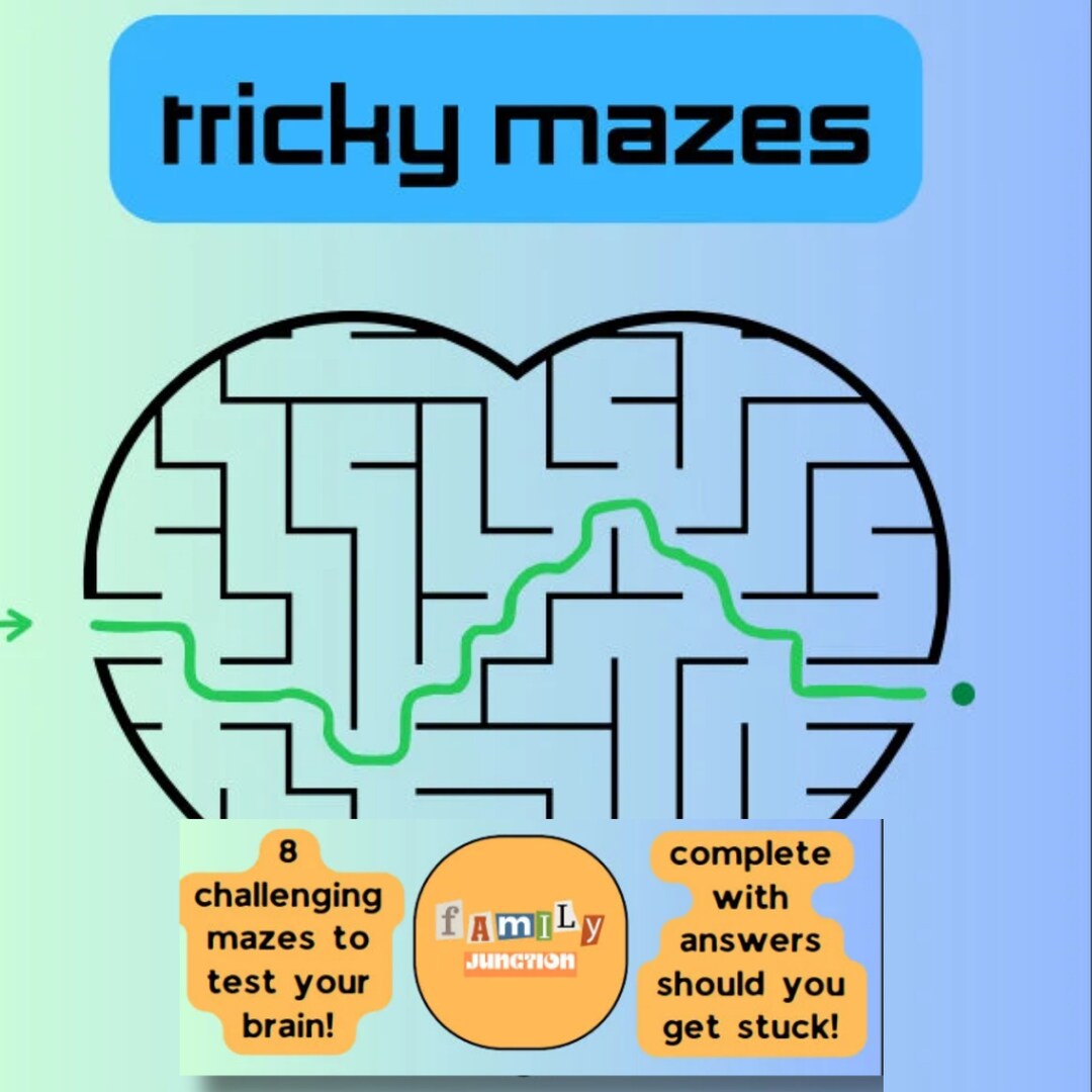 8 Maze Pack With Answers - Etsy