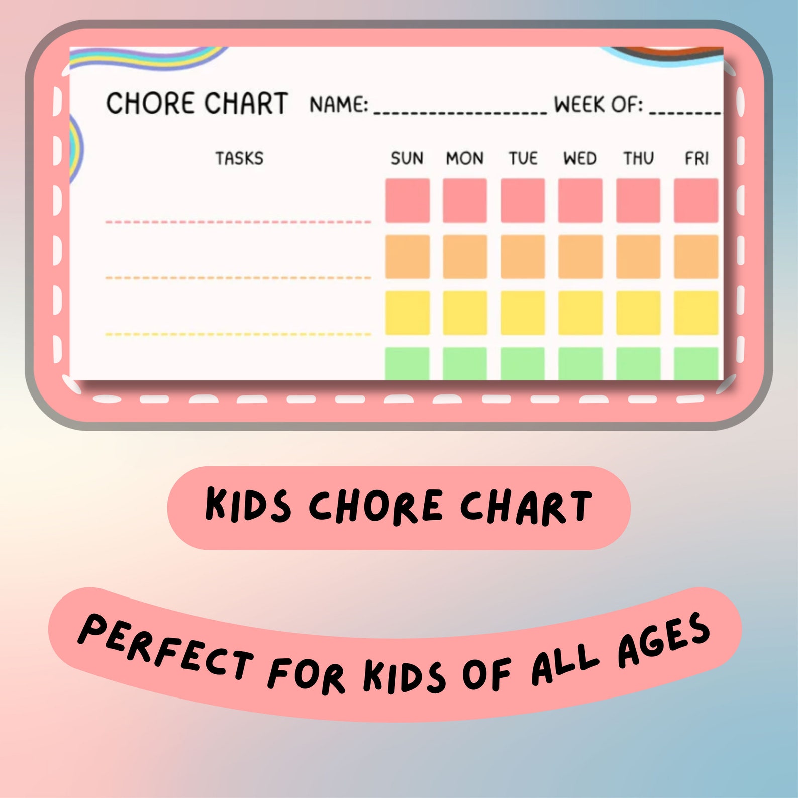 Cute Daily Chore Chart - Etsy