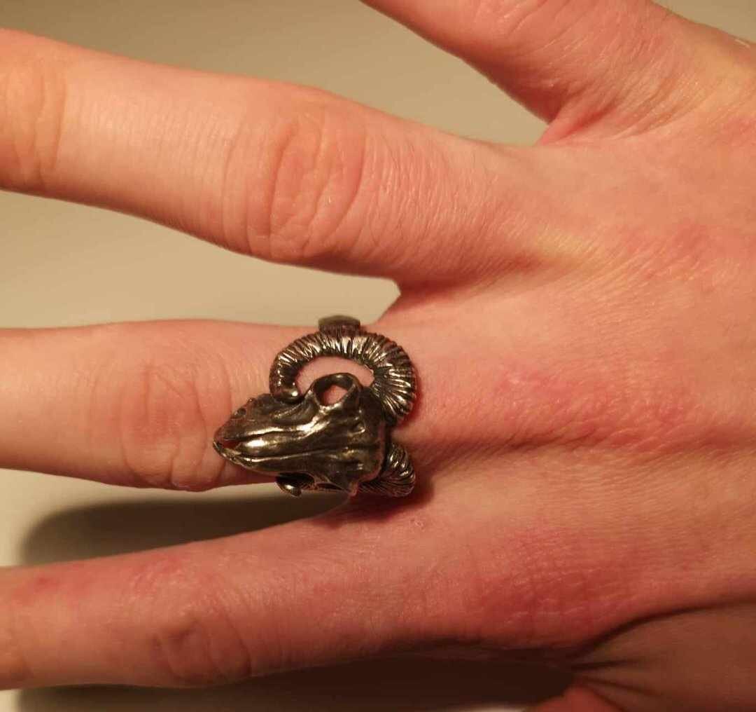 HANDMADE Ram Skull Ring Sterling Silver Unique Animal Jewelry - Etsy