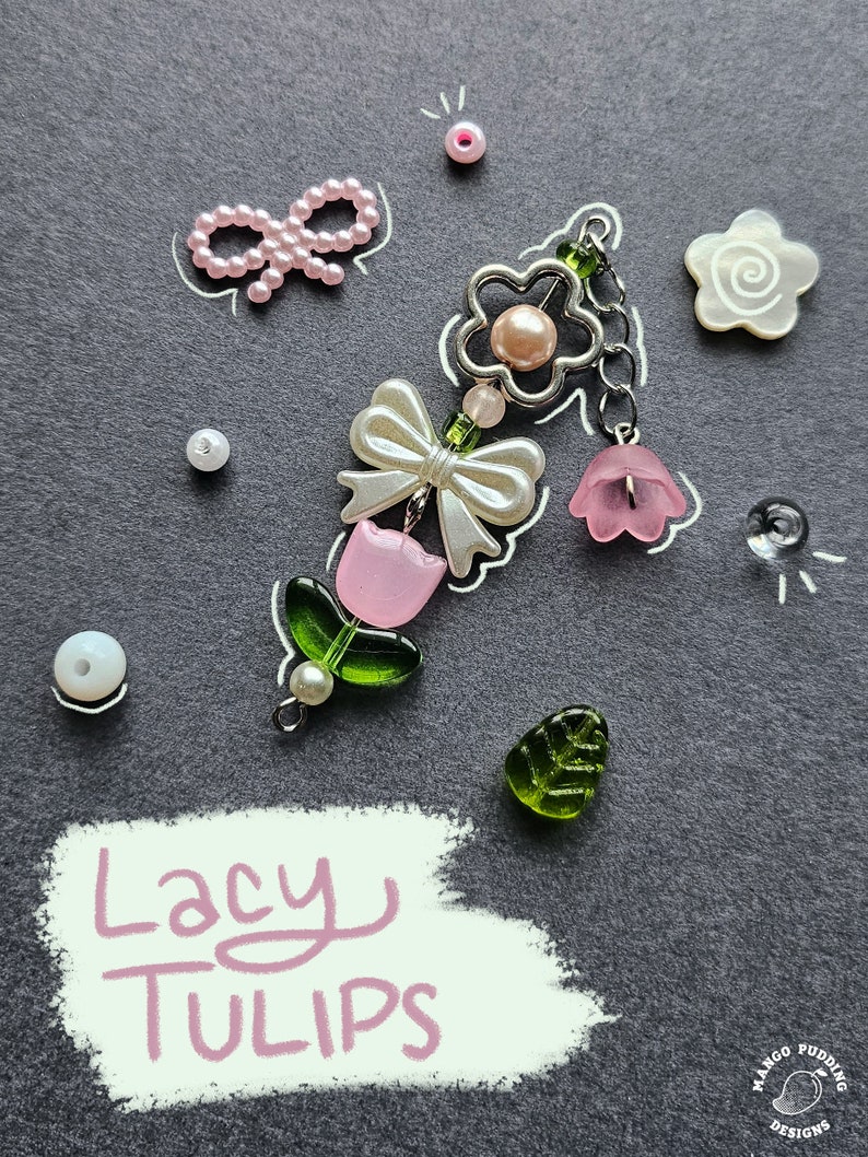 Beaded Floral Keychain: Handmade Cottagecore Jewelry - Etsy