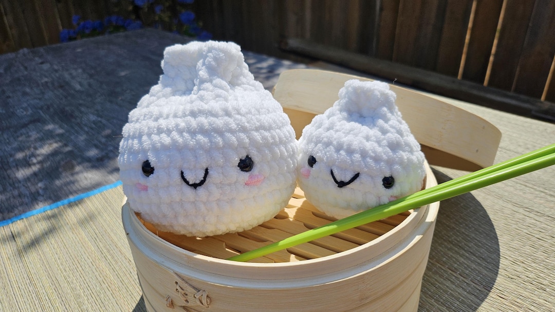 Crochet Dumpling Plushie | Cute Stuffed Animal | Amigurumi Dumpling ...