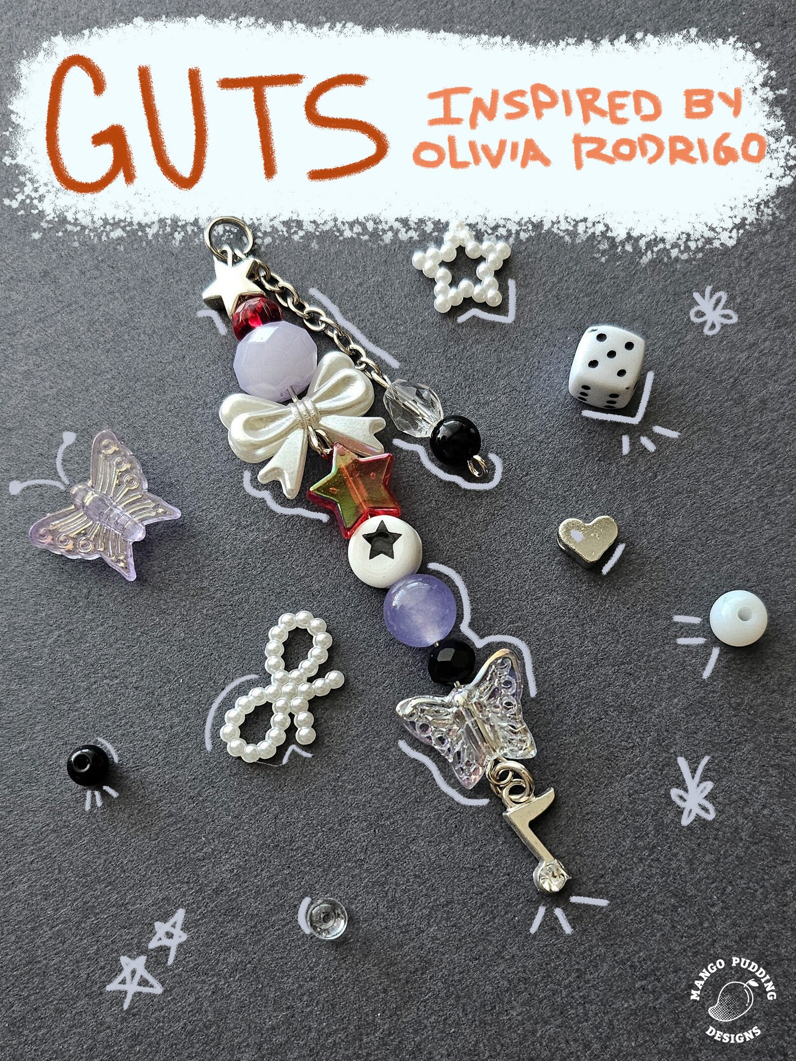 Beaded Music-inspired Keychains Laufey Tv Girl Aesthetic Y2k Handmade ...