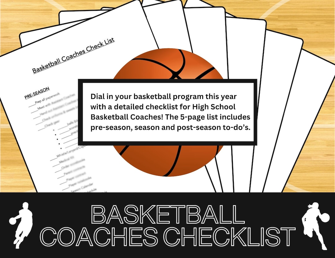 Basketball Coach’s Checklist - High School - Etsy