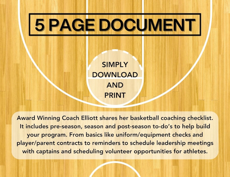 Basketball Coach’s Checklist - High School - Etsy