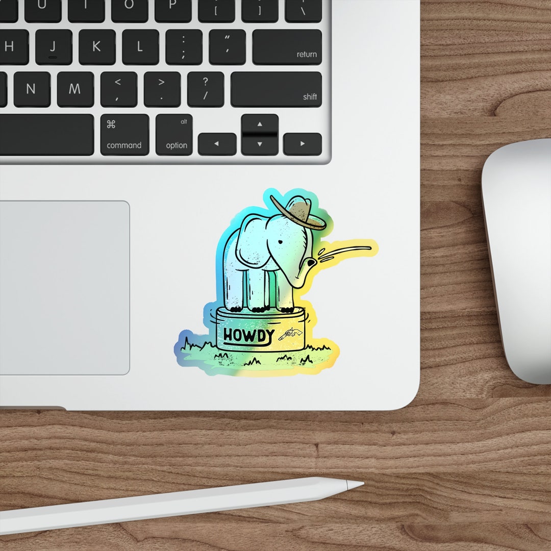 Rad Movie 'howdy' Holographic Sticker | Pink Elephant Sprinkler Scene | Cru Jones | 1986 Cult ...