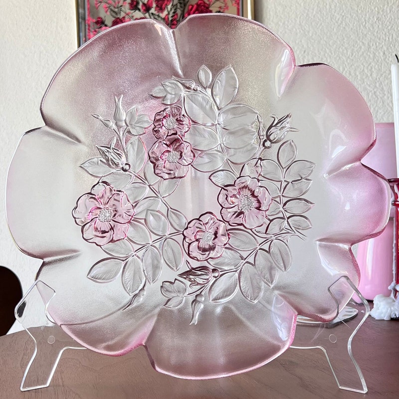 Pink Glass Tray - Etsy