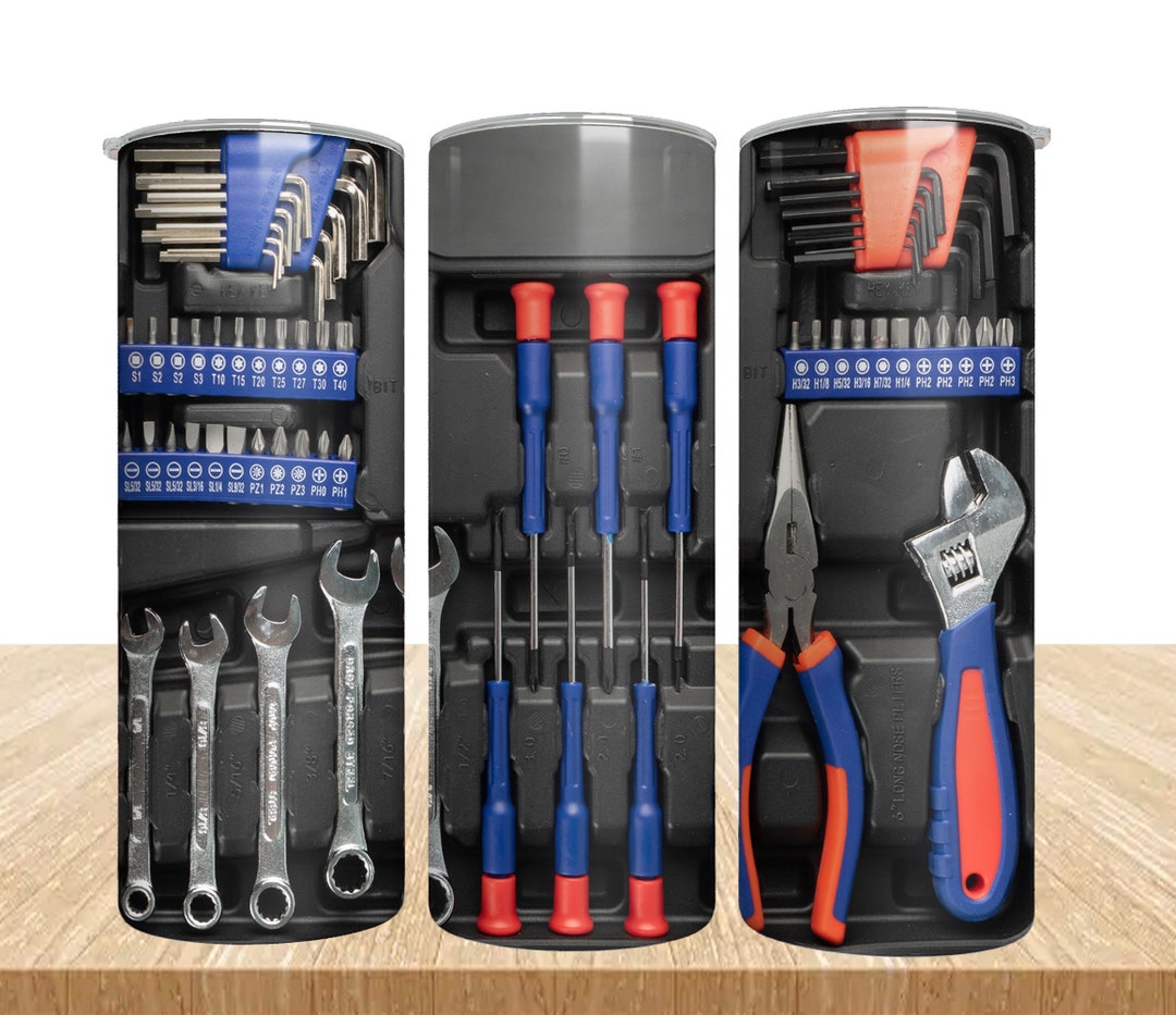 Drill 20 Oz Skinny Tumbler Wrap, Tools Drill Tumbler PNG, Seamless ...