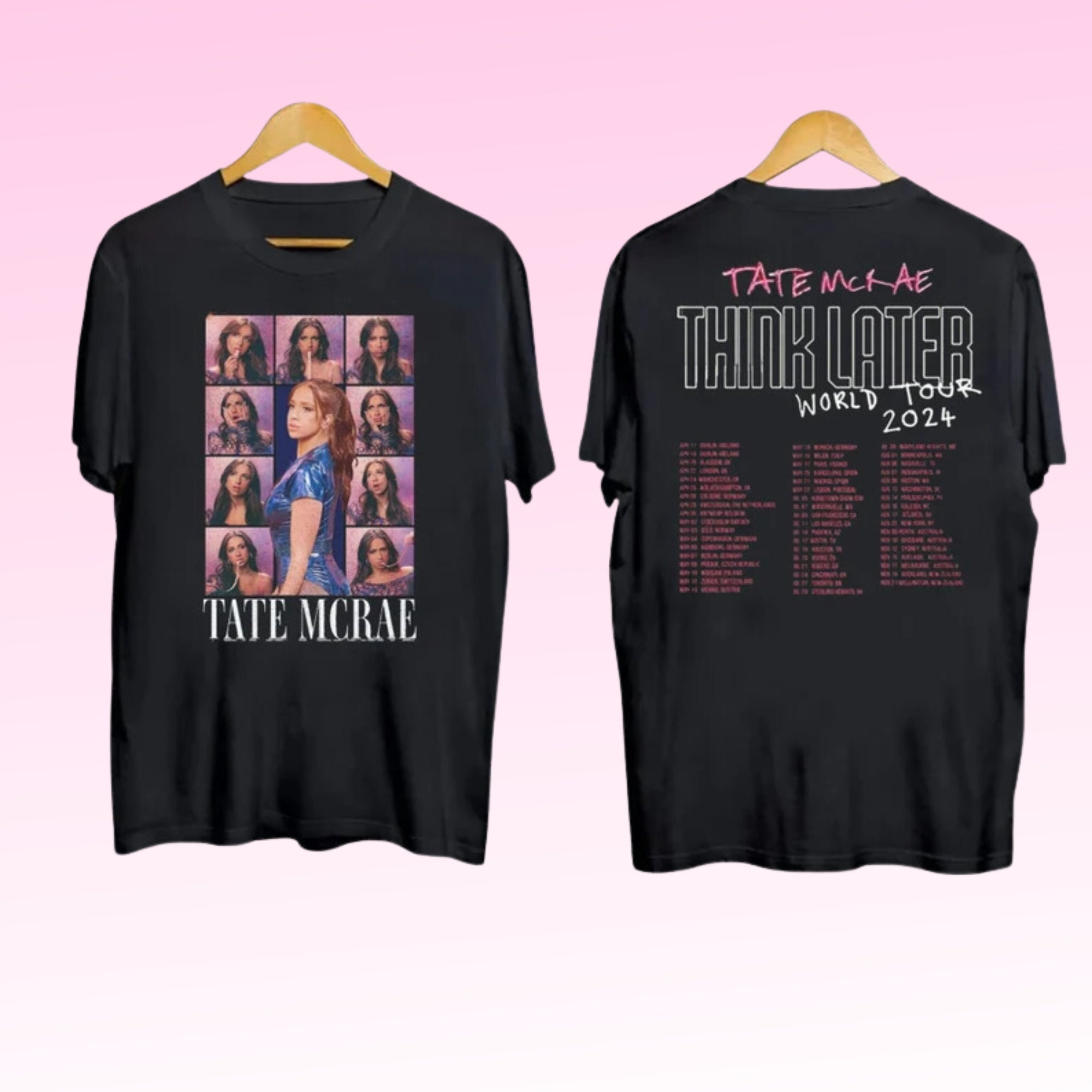 Vintage Tate McRae 2024 Concert T-Shirt, The Think Later World Tour ...