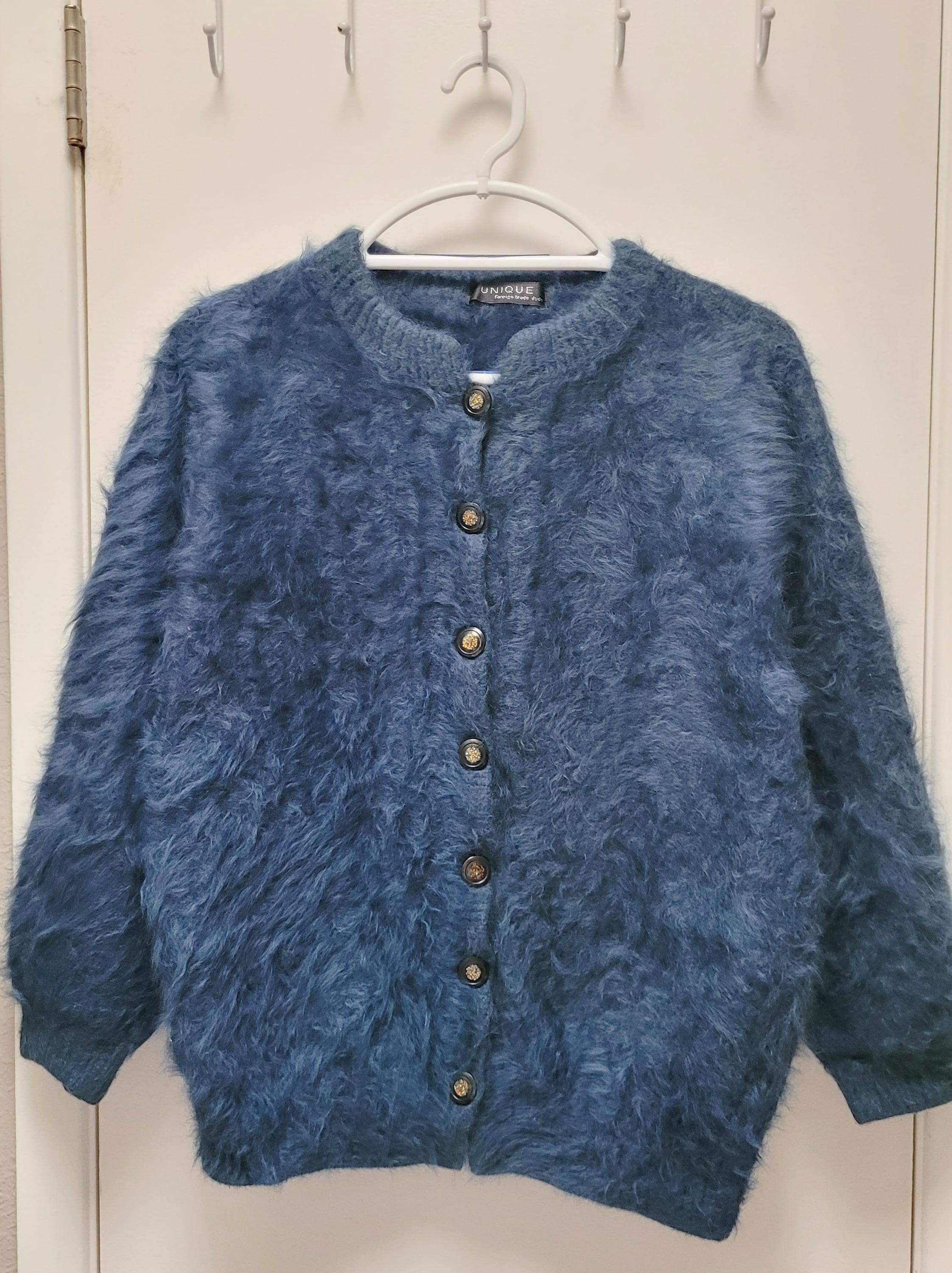 Rare Find!vintage 1980s 1990s Sweaters Fuzzy Blue Angora,cozy Rabbit ...