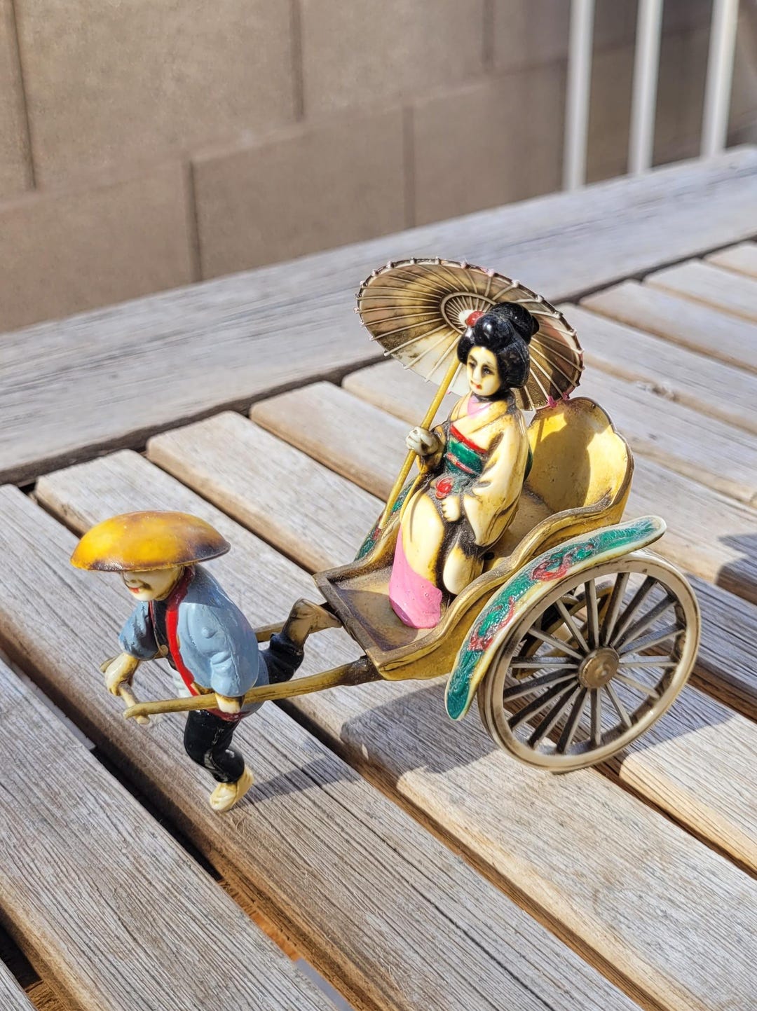 Vintage 1940s Celluloid Japanese Rickshaw Figurine: Geisha Souvenir ...