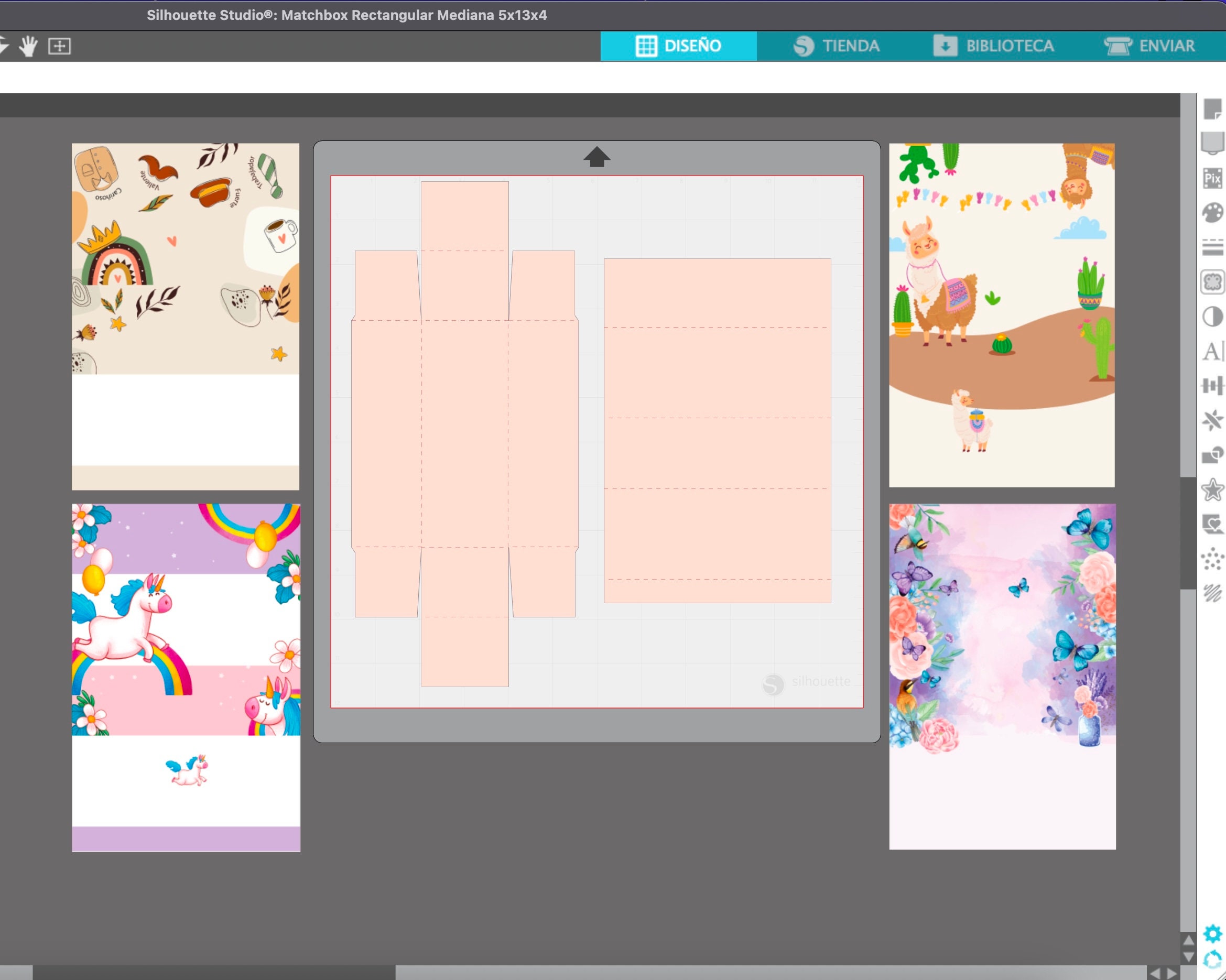 MATCHBOX BOX Template Rectangular Sliding Box Cutting File Favor Box ...