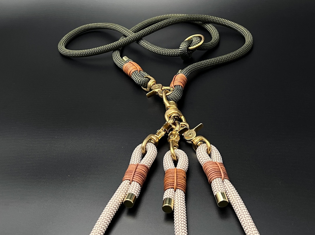 Crossbody Coupler Double Triple Leash Dog Leash Hands-free Lead for 1-3 ...
