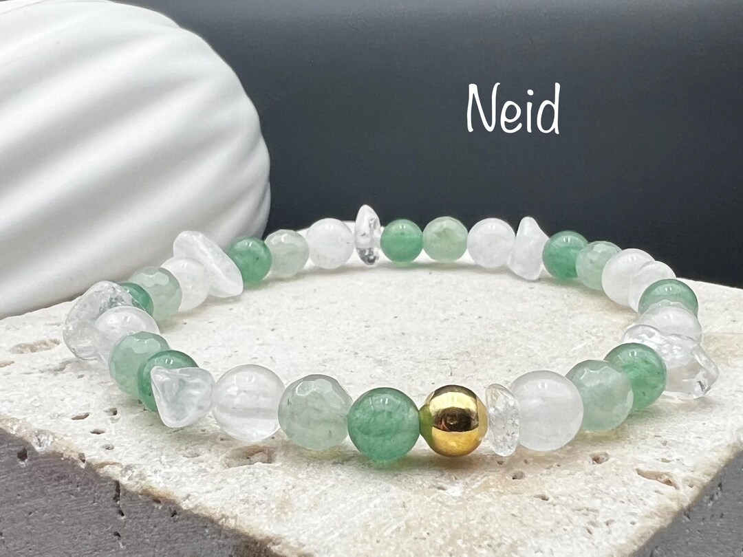 Aventurine Rock Crystal Gemstone Motto Friendship Bracelet Healing ...