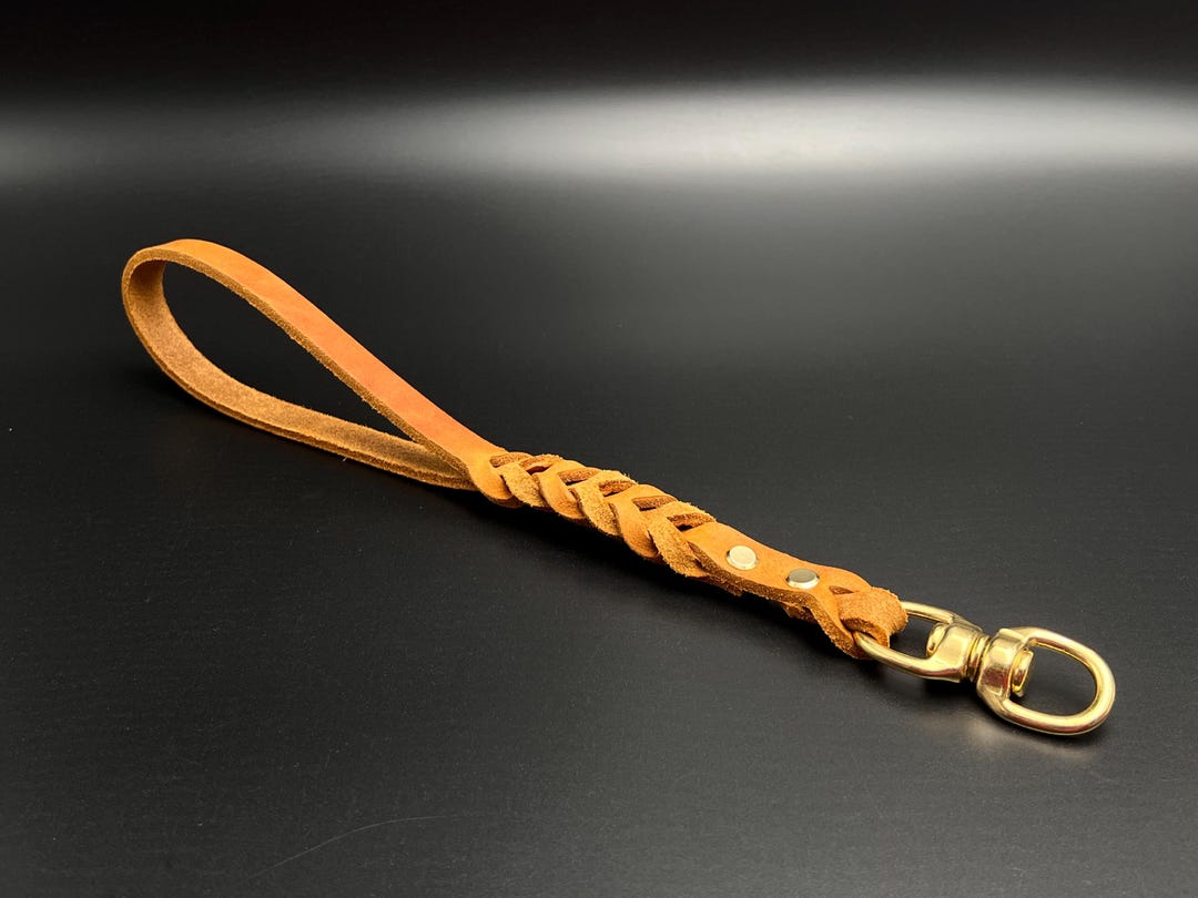 Hand Loop Dog Leash Fat Leather Double Coupling Adapter Leash Extension ...
