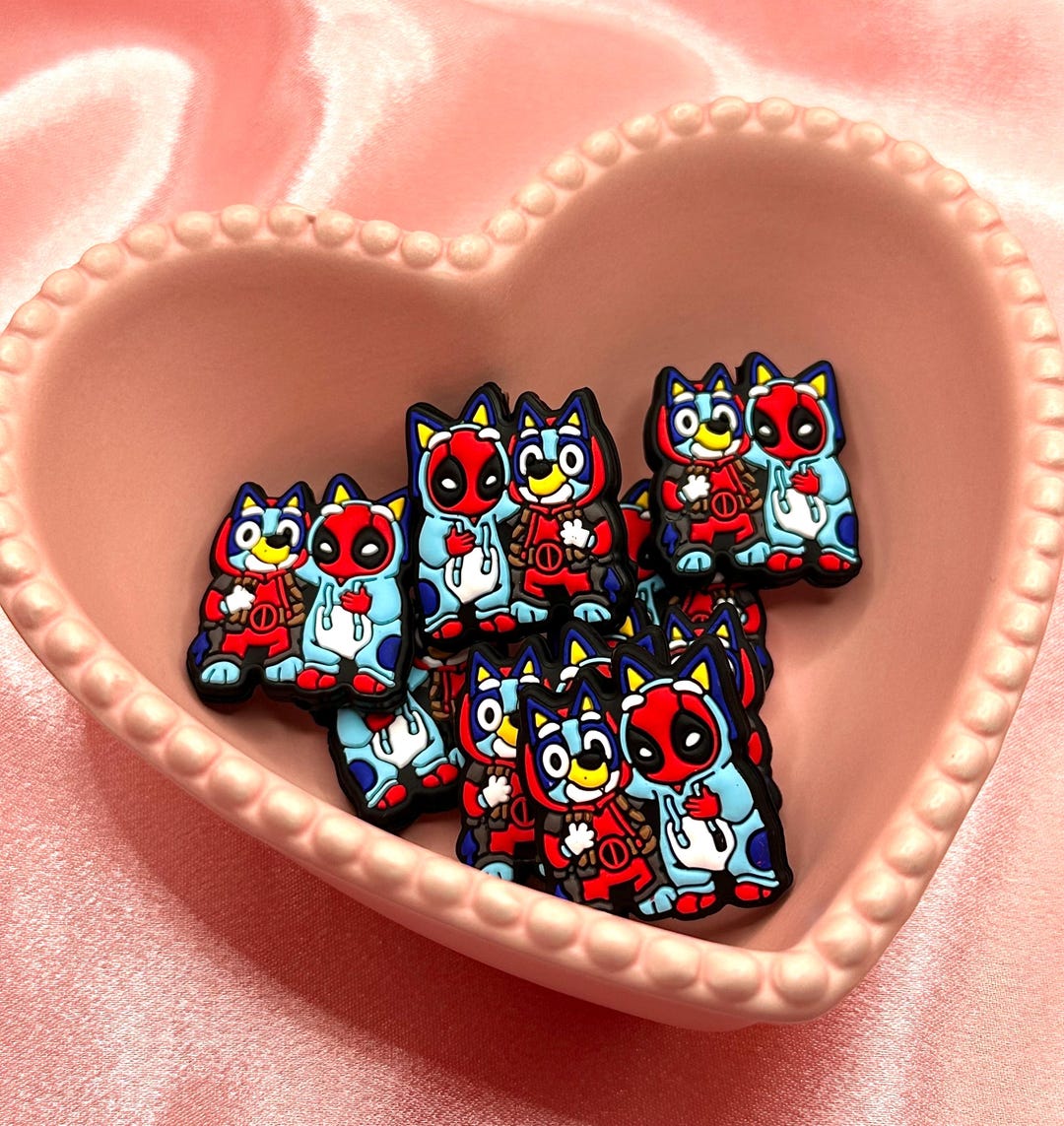 Bluey X Deadpool Focal Bead - Etsy