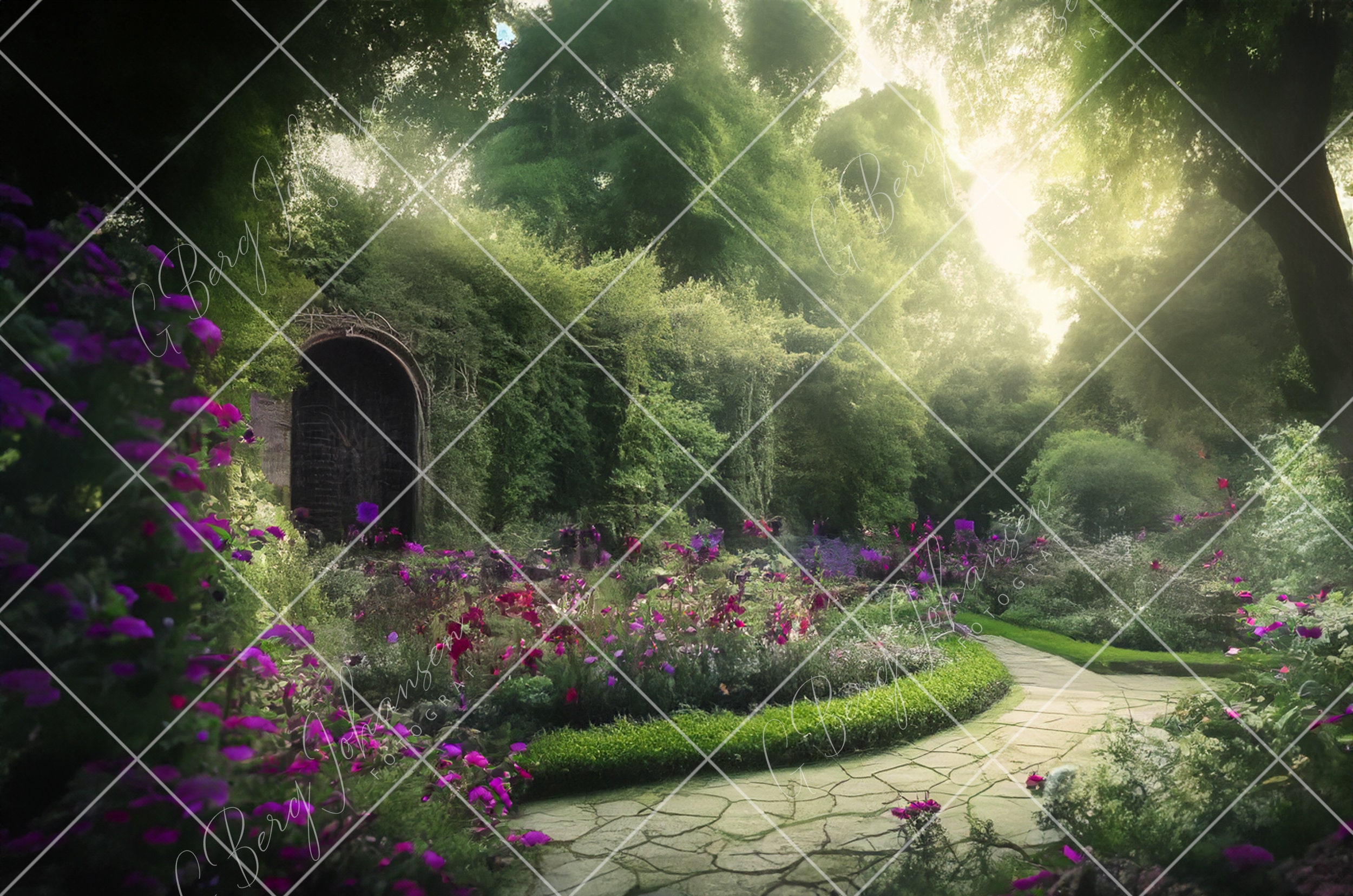 Enchanted Garden Digital Backdrops 40, Wedding, Maternity Backdrop ...