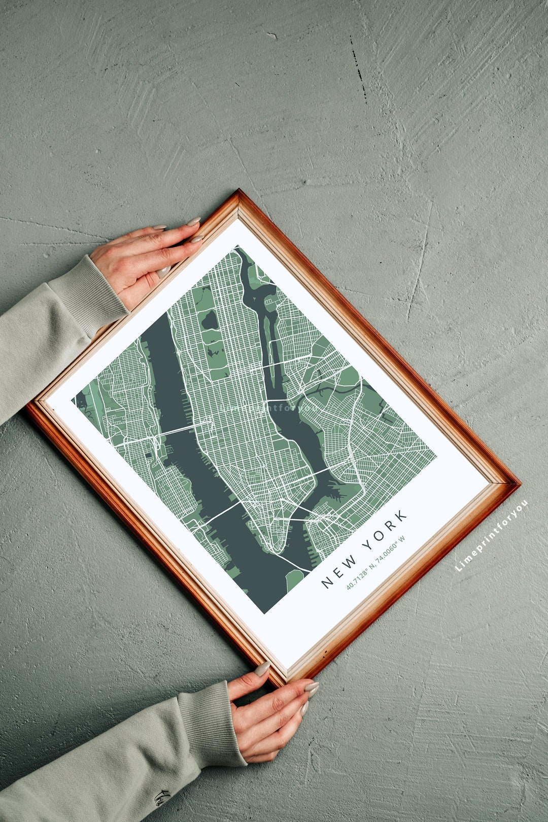 A4 DIGITAL NEW YORK City Center City Map, Ready-to-print, Instant ...