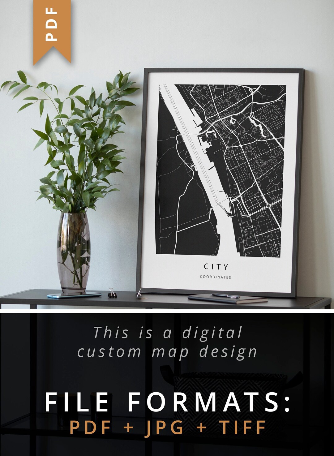 DIGITAL Custom City Map, Personalized Map, Custom Map Poster, Any City ...