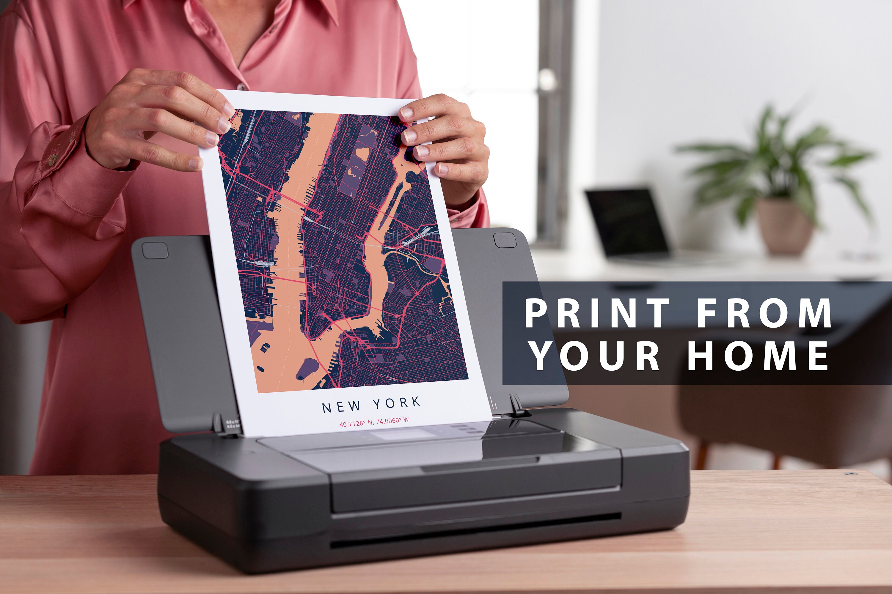 A4 DIGITAL NEW YORK City Center City Map, Ready-to-print, Instant ...