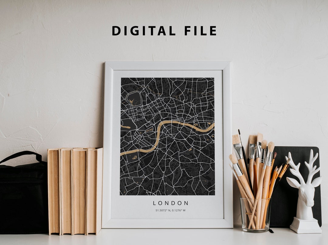 DIGITAL LONDON City Center City Map, Ready-to-print, Instant Download ...