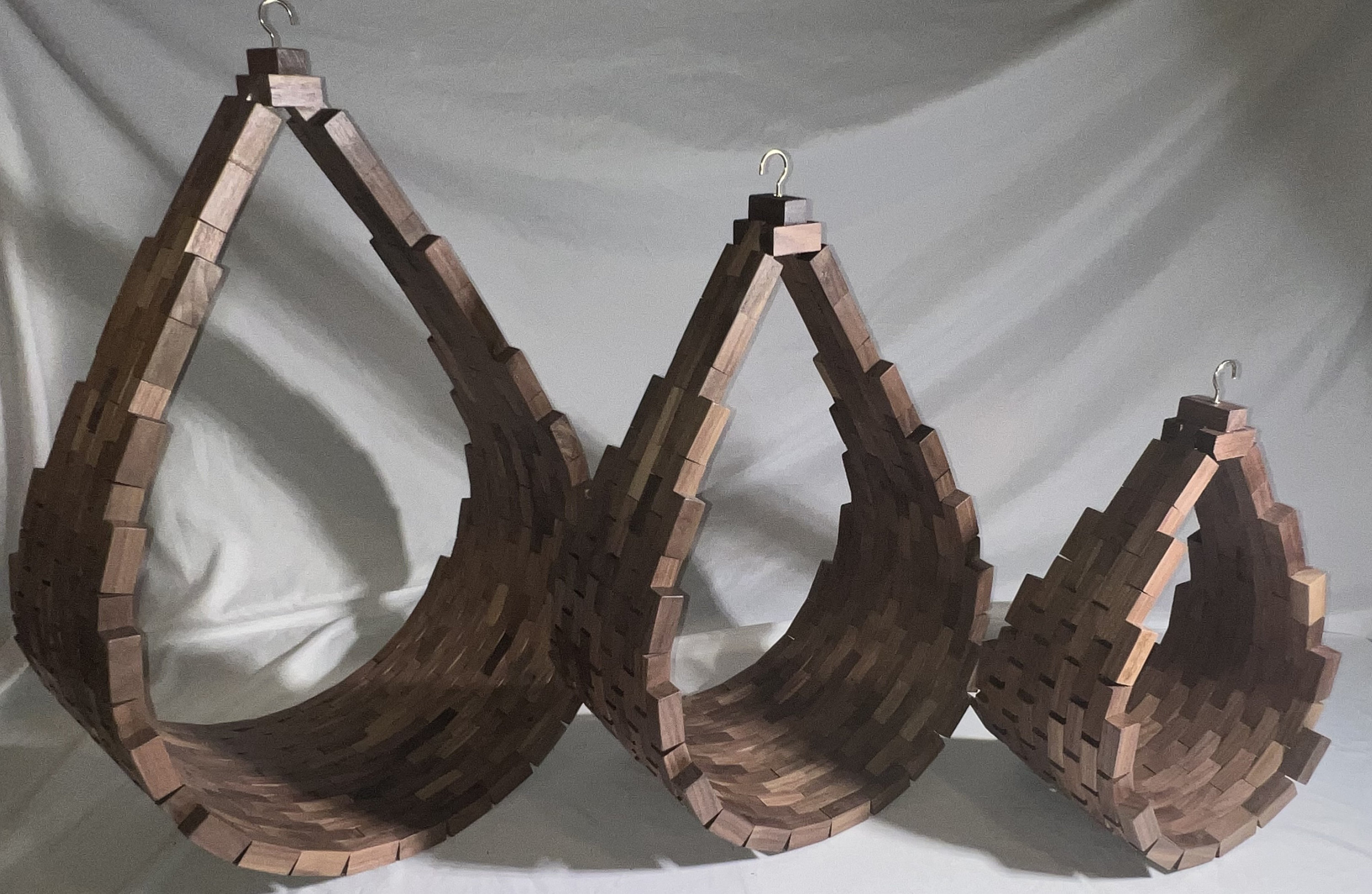 Walnut Mid-century Modern Hanging Basket - Etsy