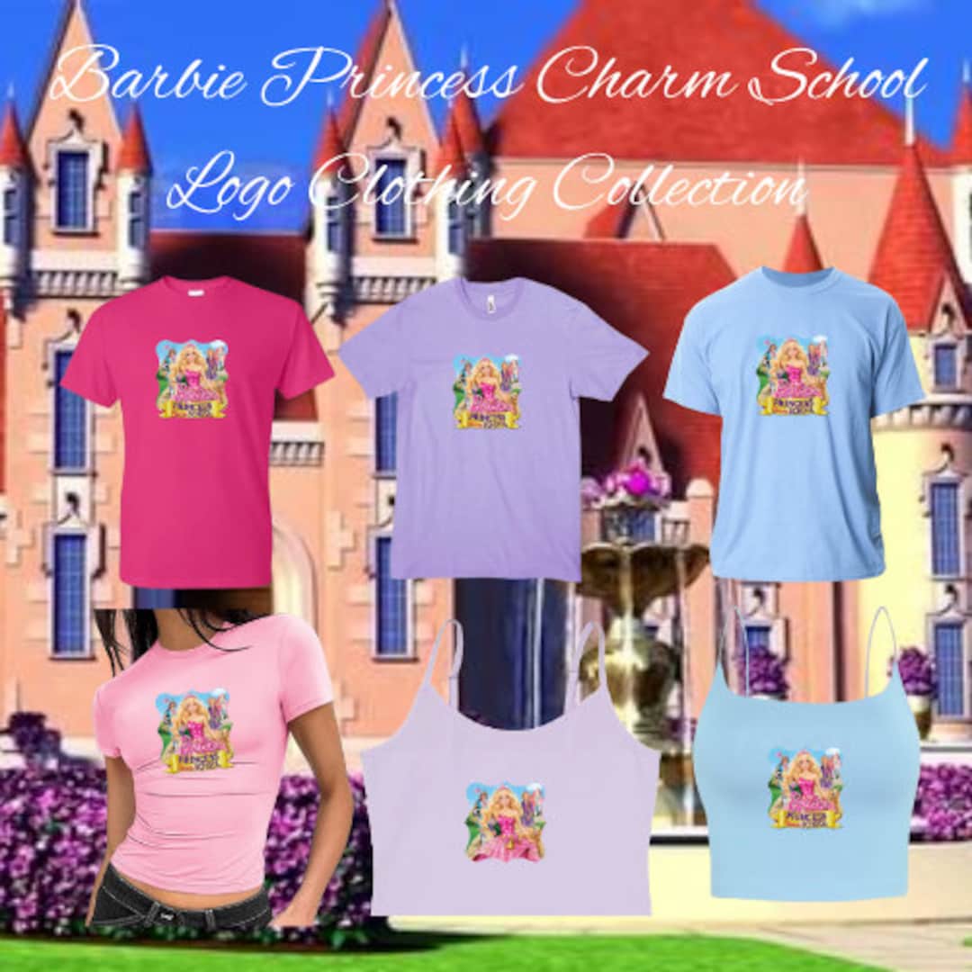 Barbie Princess Charm School Logo Clothing Collection T-shirt and Baby ...