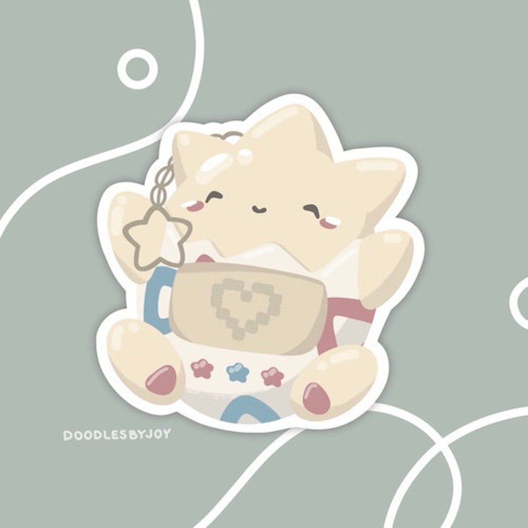 Togepi X Tamagotchi Vinyl Sticker Cute Togepi Sticker Kawaii Togepi ...