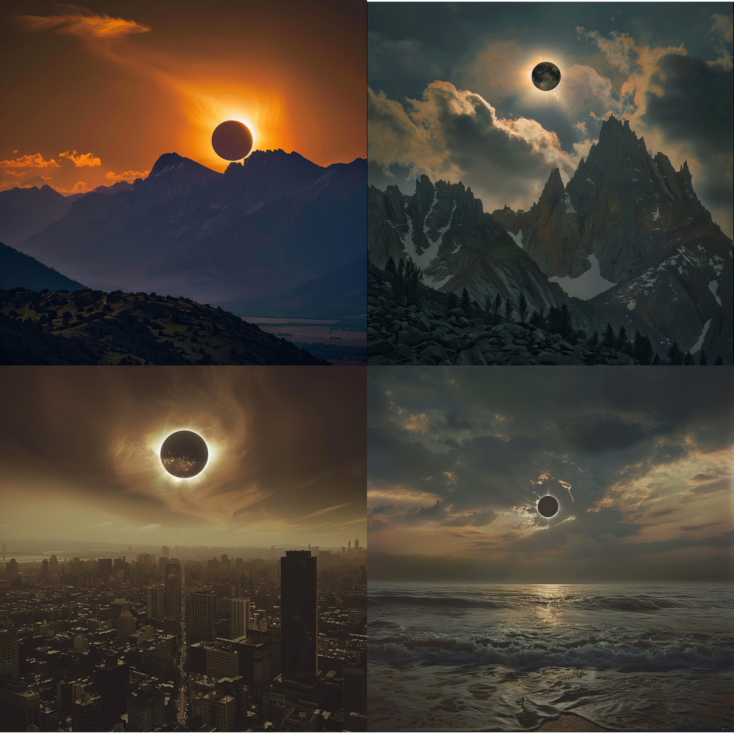 Solar Eclipse Clipart and Digital Papers. 8 Pngs With Transparent ...