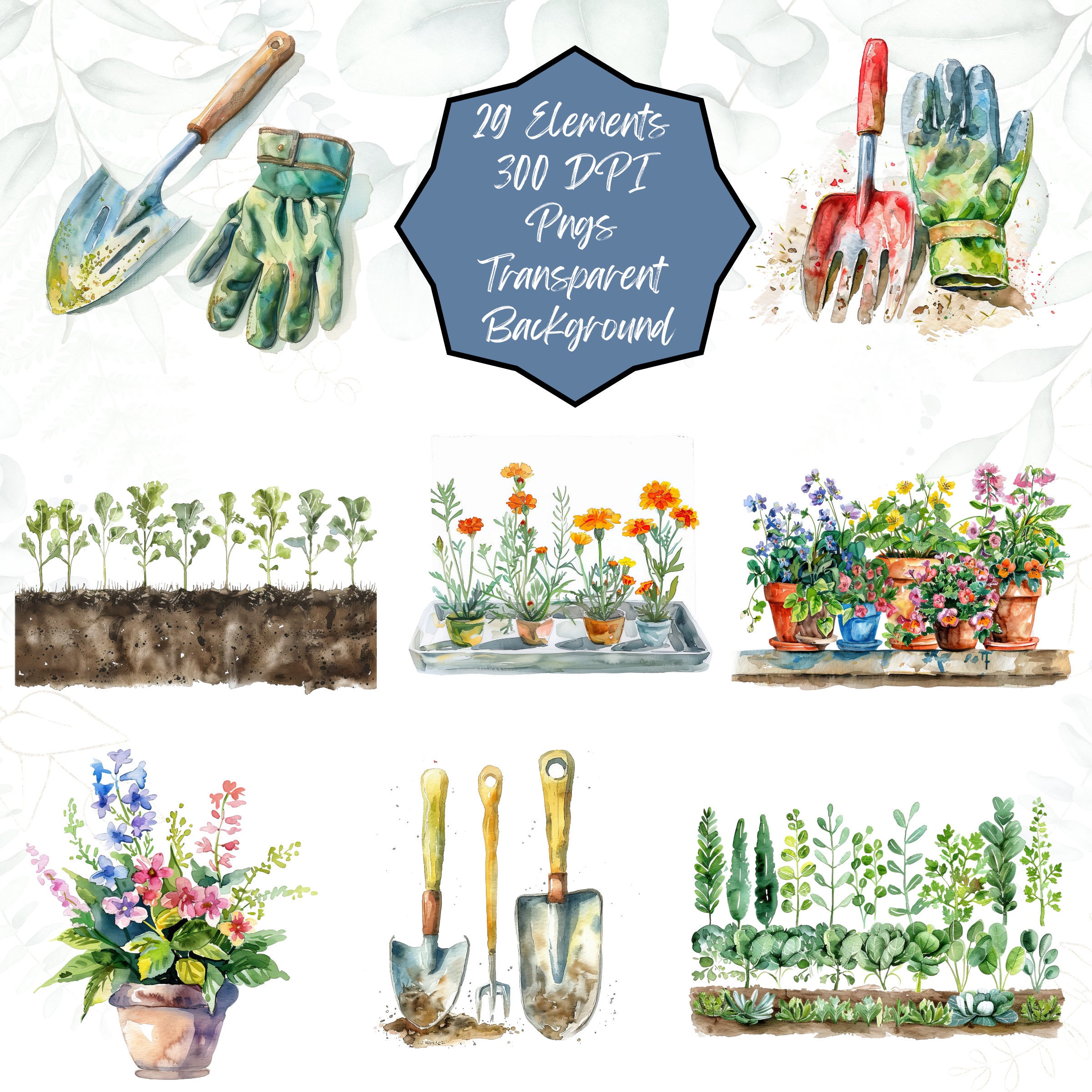 Gardening Clipart! Spring Fun, Plants, Flowers, Vegetables, Seeds ...