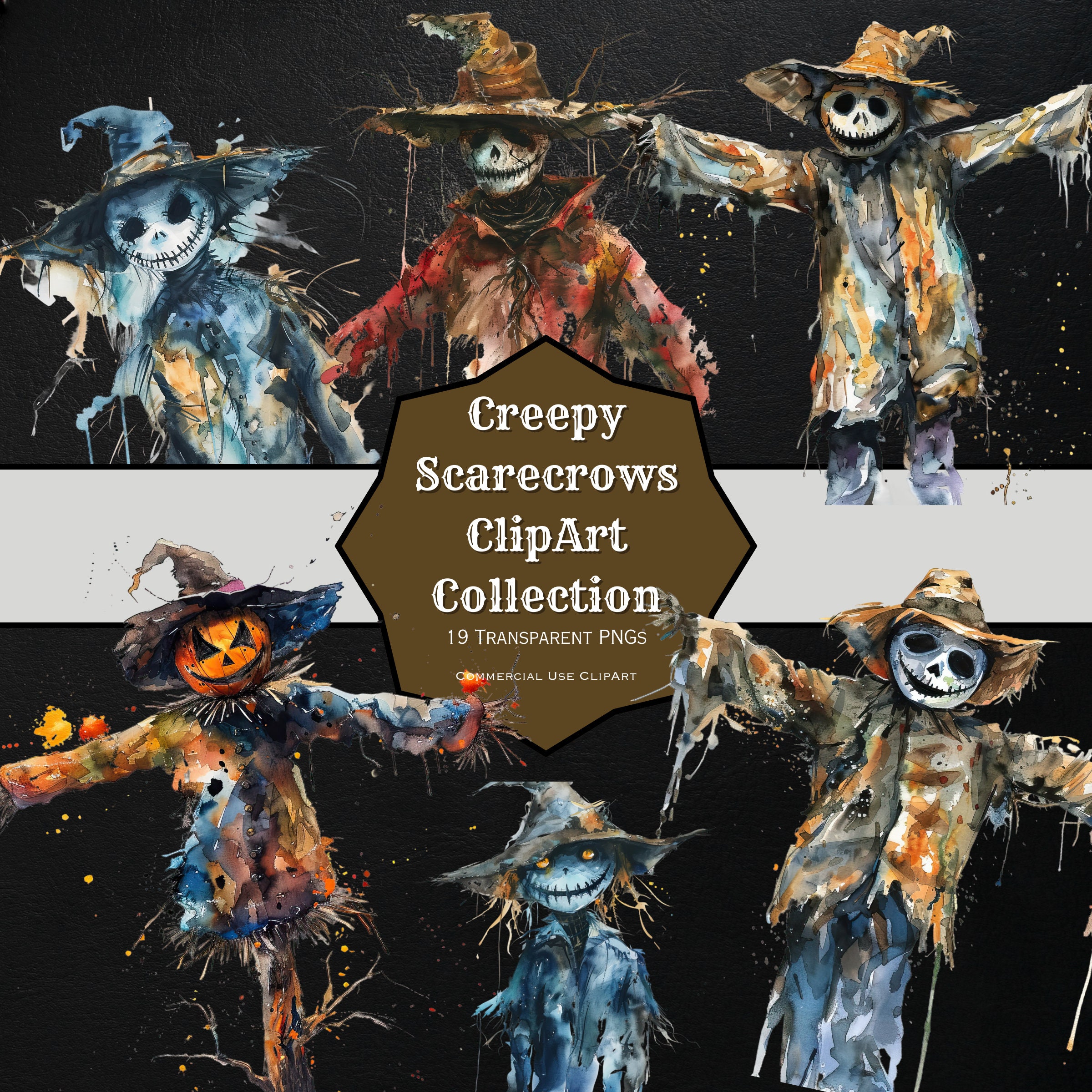 Creepy Scarecrow Clipart. Scary Scarecrows, Clipart, Pngs, 19 Images ...