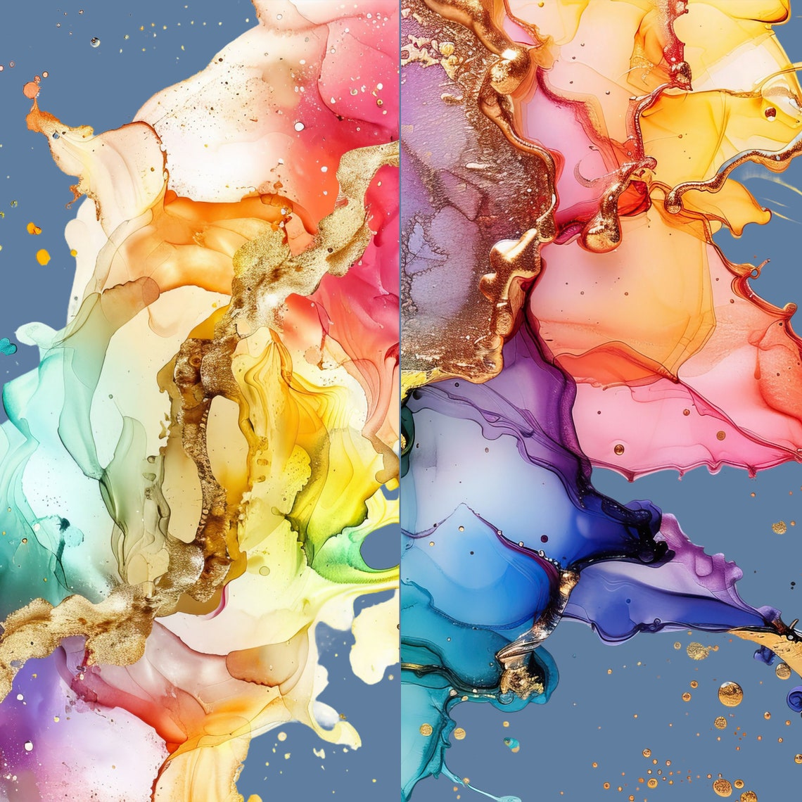 Rainbow Alcohol Ink Splashes. Backgrounds, Papers, Journals, Greeting ...