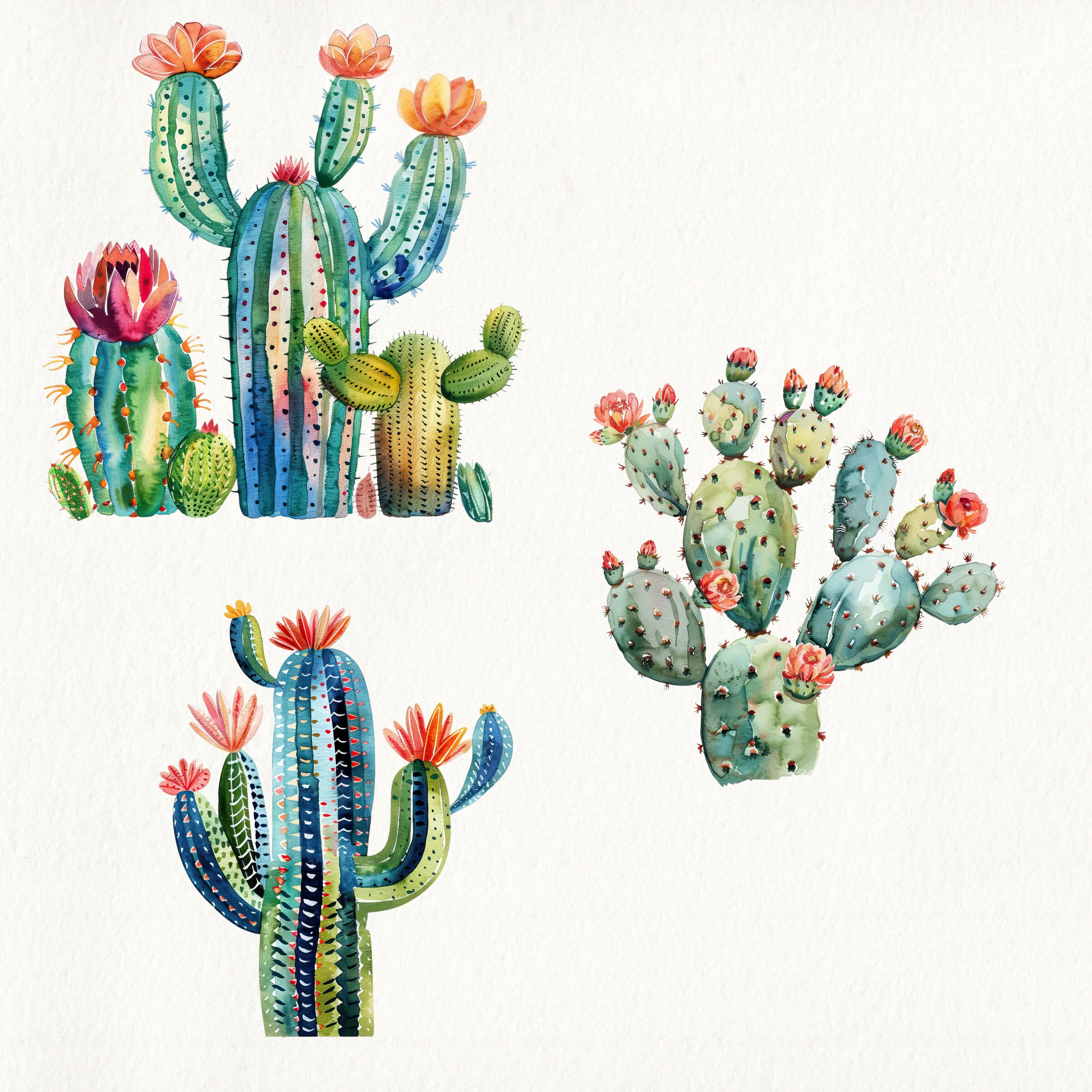 Boho Cactus Clipart. 20 Images, 300 DPI, Pngs, Instant Download ...