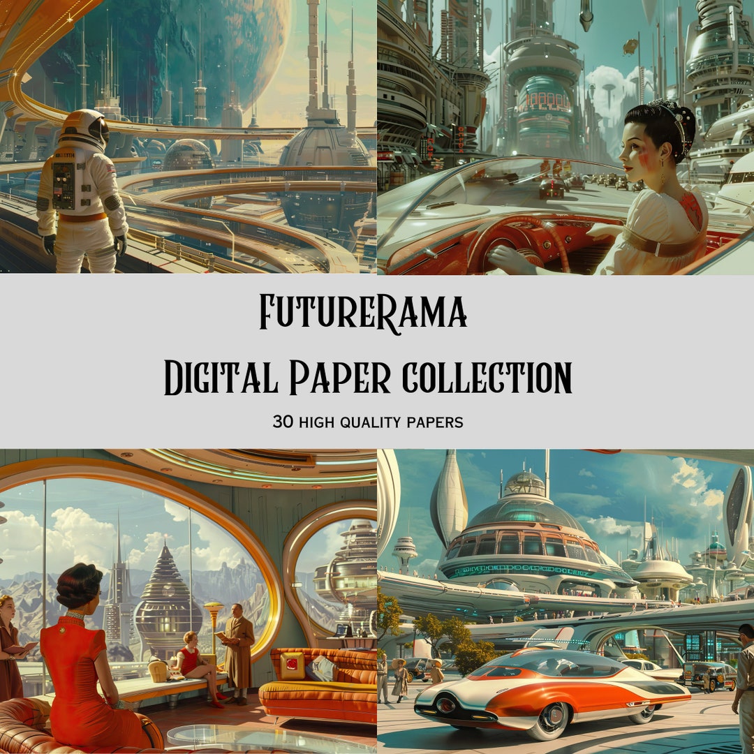 Futuristic Digital Papers. 30 Jpgs, 300 DPI, 8.5x11, Instant Download ...