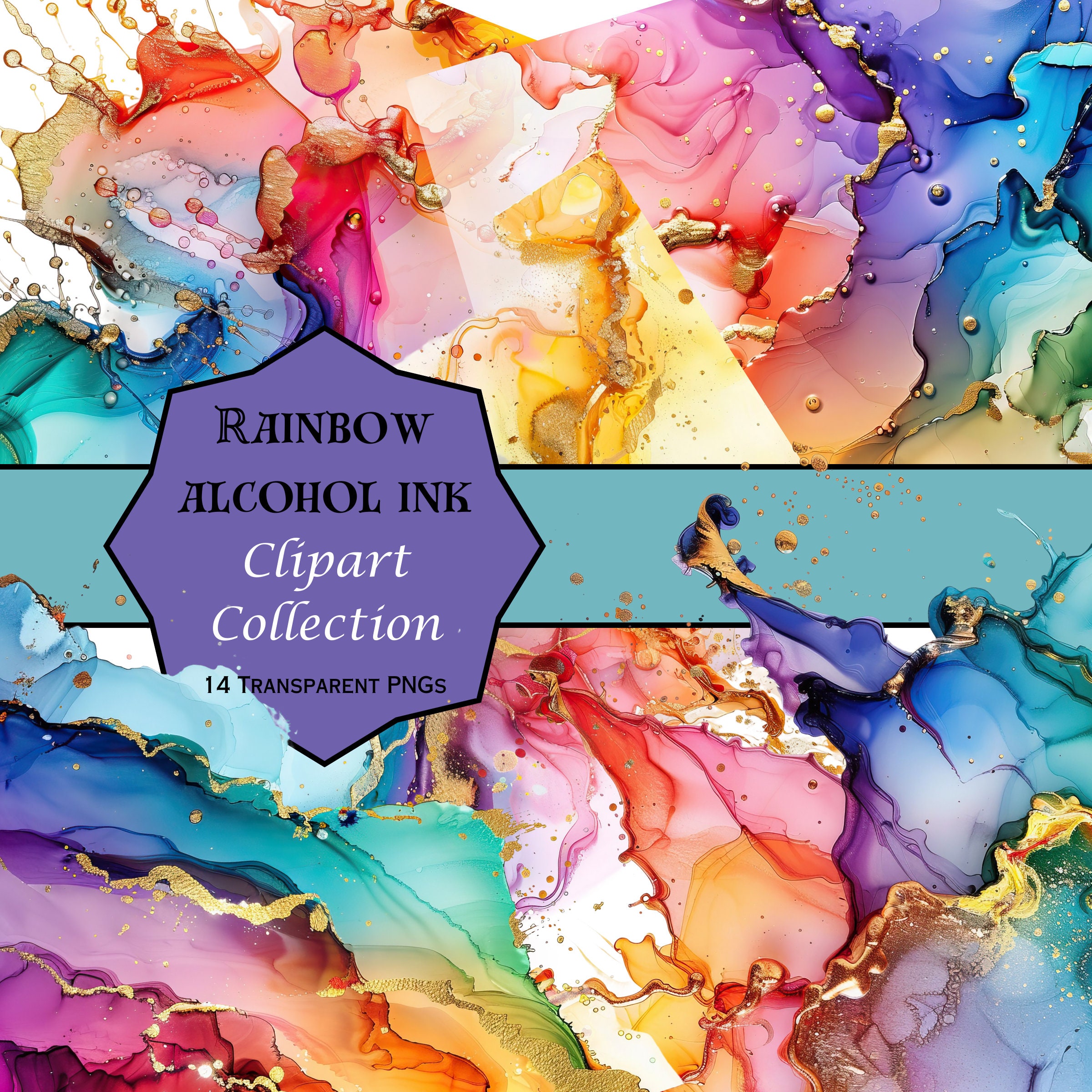 Rainbow Alcohol Ink Splashes. Backgrounds, Papers, Journals, Greeting ...